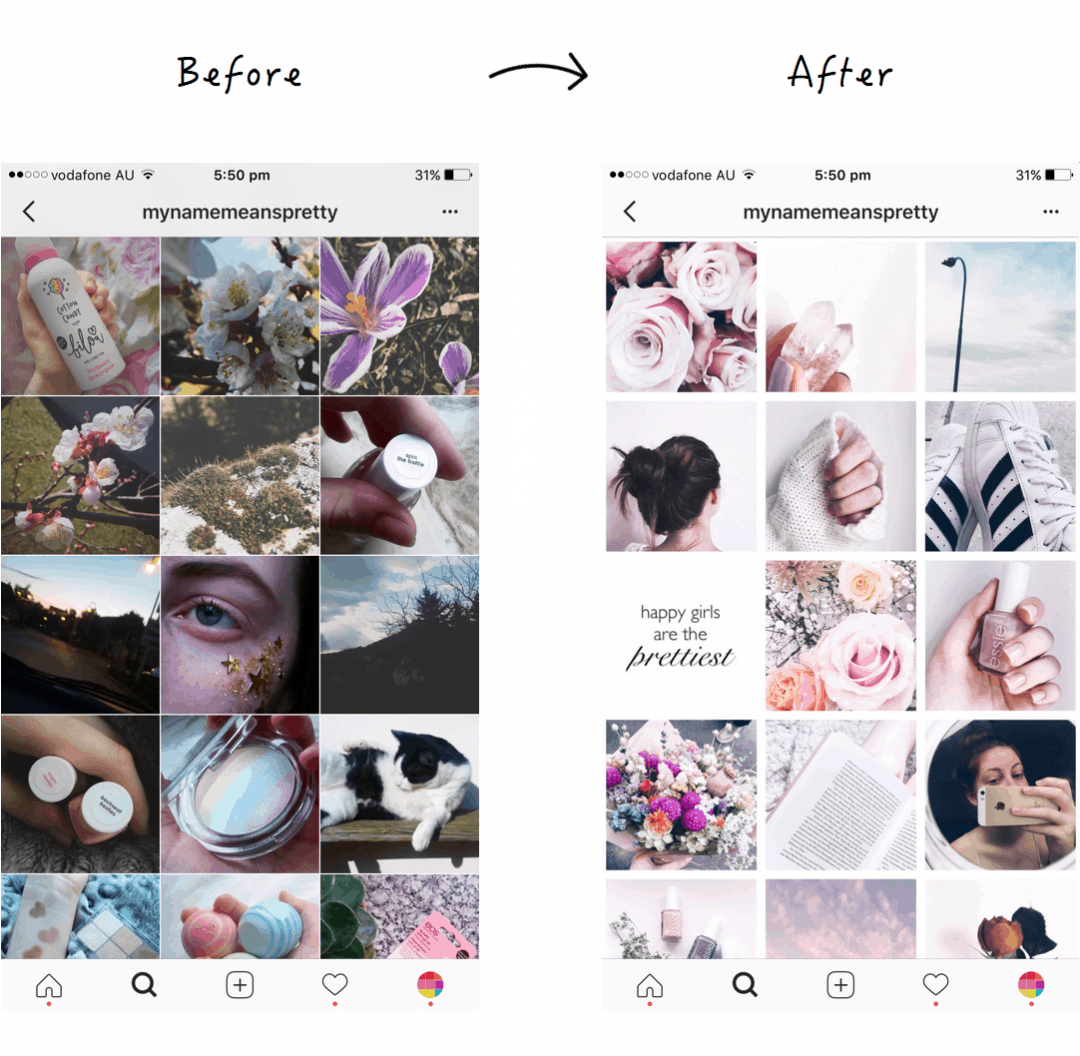 Interview with @mynamemeanspretty: Soft Pink Pastel Instagram Theme ...