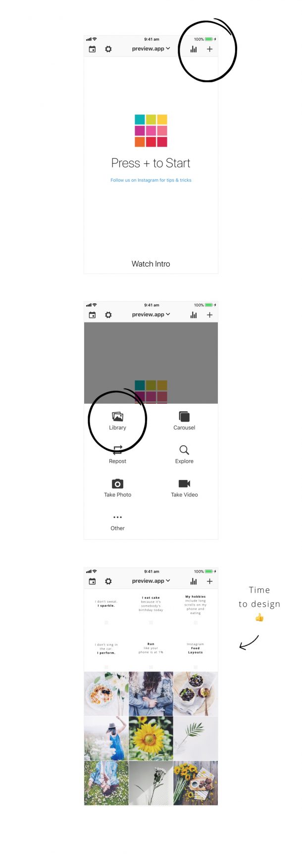 How to Make a Row by Row Instagram Feed Layout? (using Preview App ...