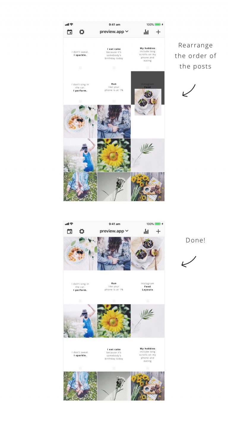 How to Make a Row by Row Instagram Feed Layout? (using Preview App ...