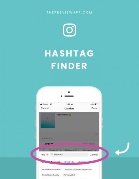 Instagram Hashtag Finder in Preview App (MUST SEE)