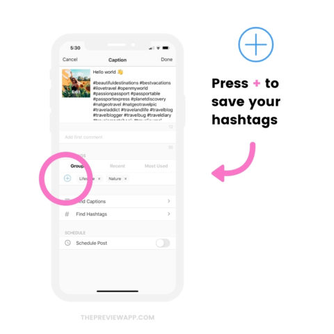 The Easiest Way to Save Hashtag Groups for Instagram - Preview App