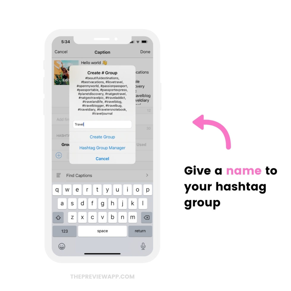 The Easiest Way to Save Hashtag Groups for Instagram - Preview App