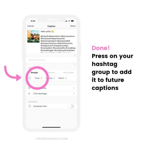 The Easiest Way to Save Hashtag Groups for Instagram - Preview App