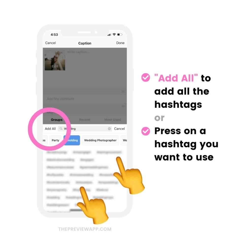Instagram Hashtags for Wedding Photographers to GROW your account
