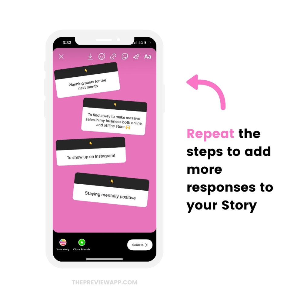 How to Share Multiple Responses in the same Instagram Story?