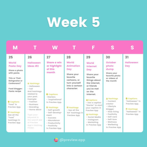 +30 October Instagram Post Ideas (with Hashtags & Caption ideas)