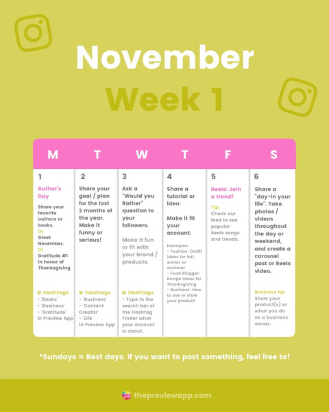 30+ Unique November Instagram Post Ideas (with Caption + Hashtags)