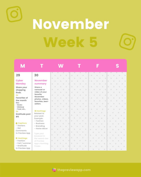 30+ Unique November Instagram Post Ideas (with Caption + Hashtags)